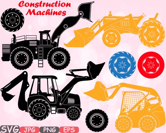 Construction Machines Silhouette SVG file Cutting files Dump | Etsy