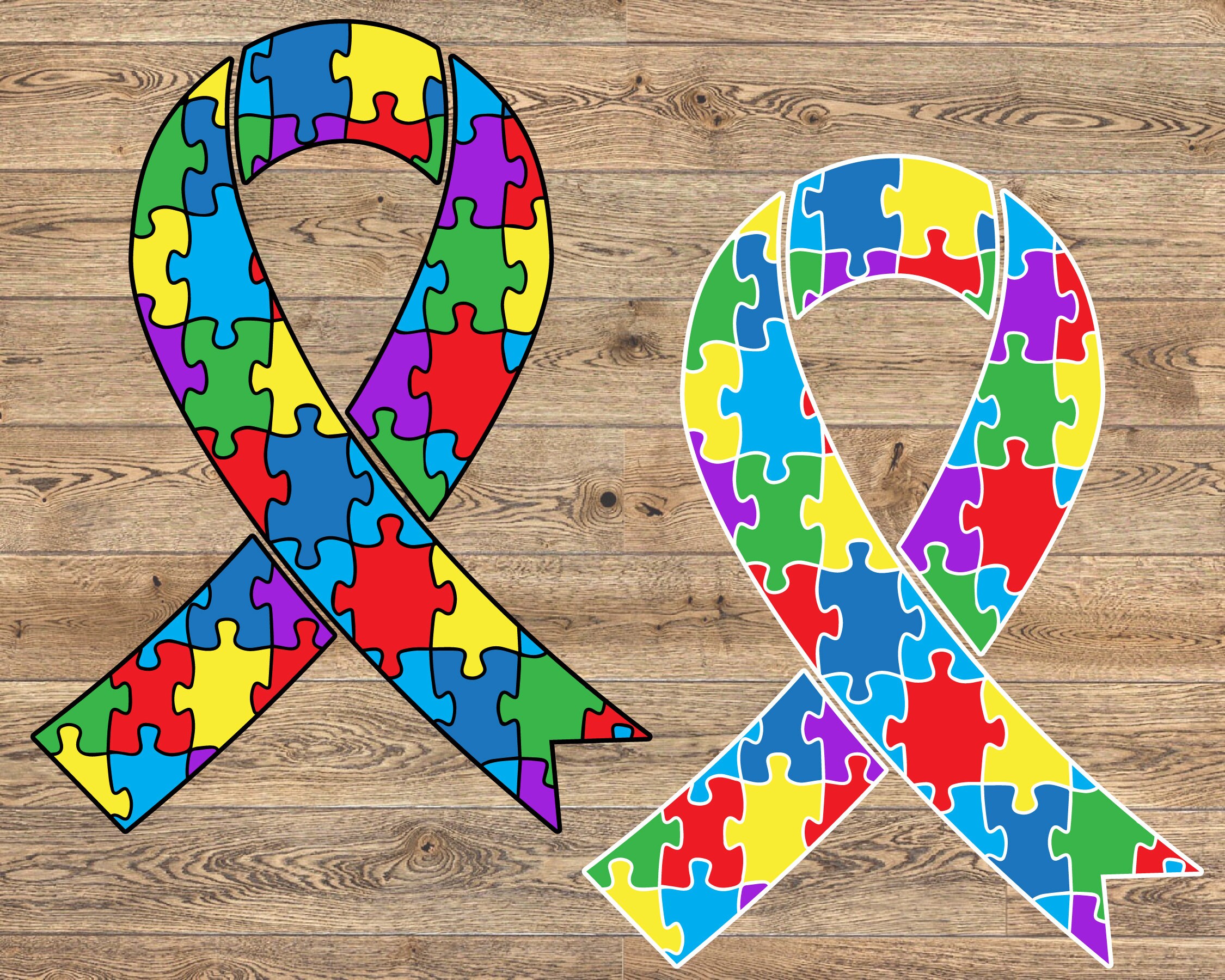 Ribbon Puzzle Autism Awareness SVG eps dxf jped jpg Pink | Etsy
