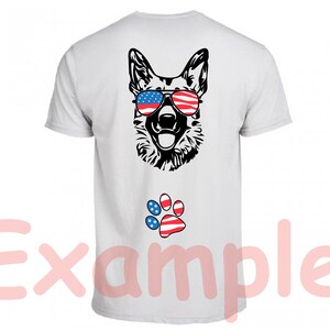 German Shepherd USA Flag Glasses Paw Silhouette SVG Cutting | Etsy