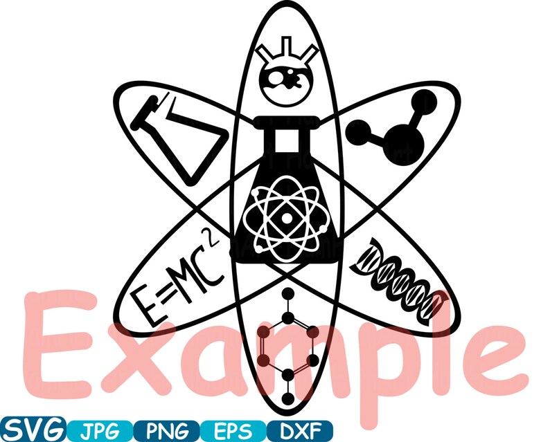 Atom Science Molecules SVG Cutting Files Monogram Clipart | Etsy