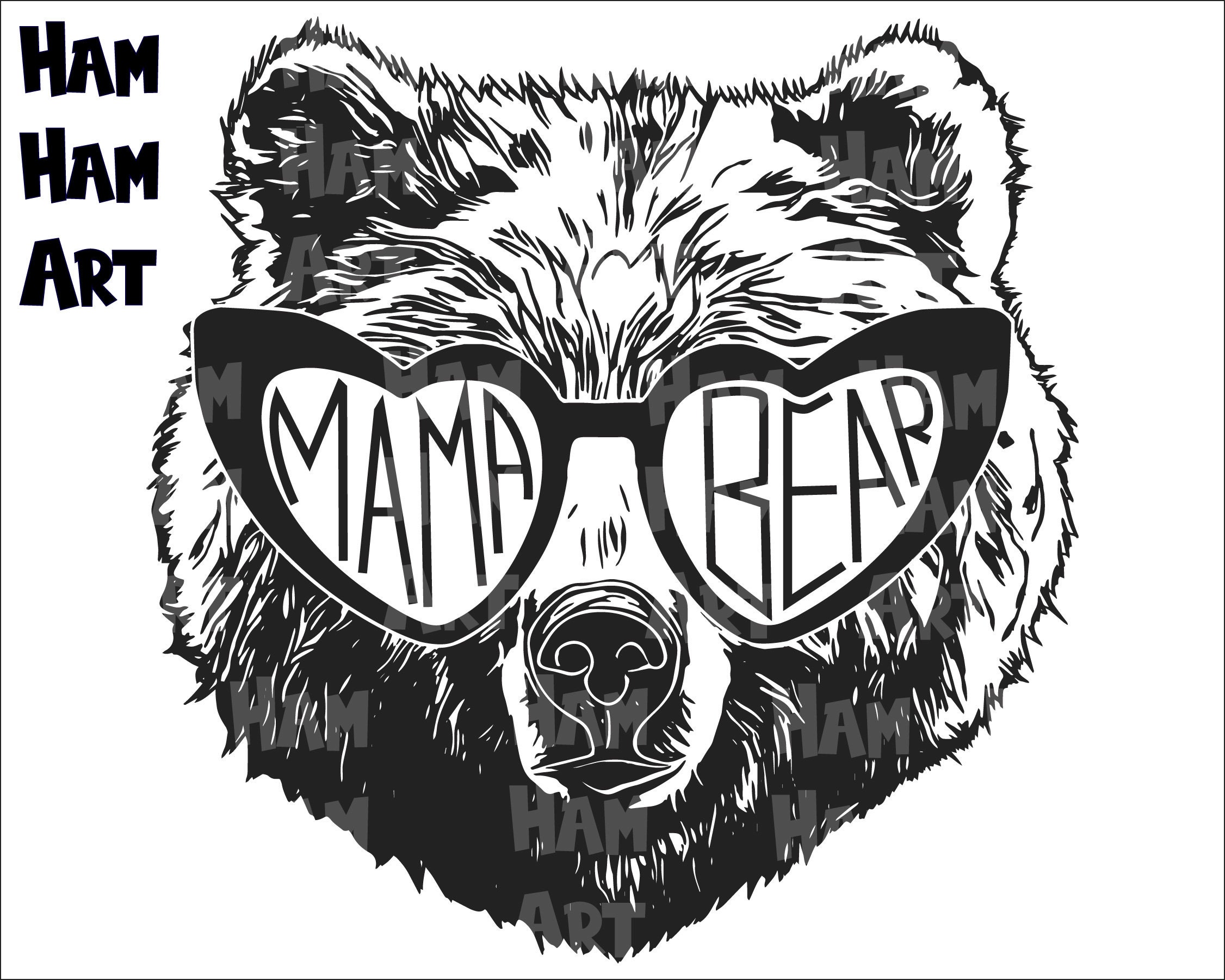Bear Whit Glasses Silhouette SVG Cutting Files Clip Art cricut | Etsy