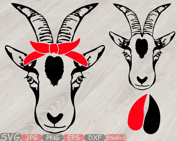 Goat Head whit Bandana Silhouette SVG Cutting Files Clip Art Studio3 ...