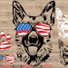 German Shepherd USA Flag Glasses Paw Silhouette SVG Cutting | Etsy