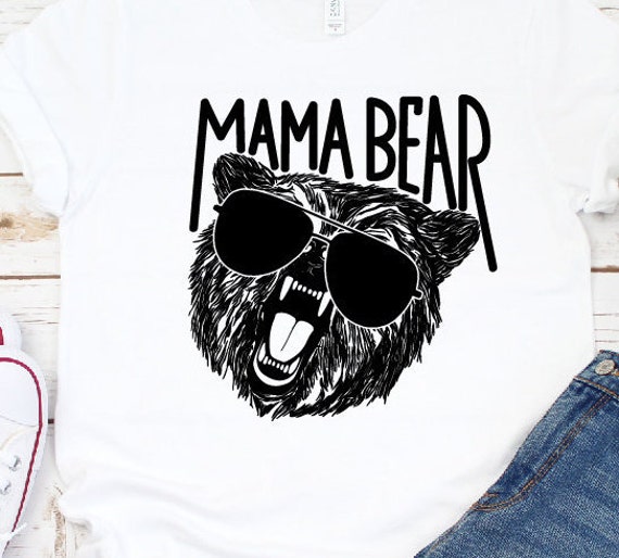 Bear Whit Glasses Silhouette SVG Funny Mom SVG Mama Bear | Etsy