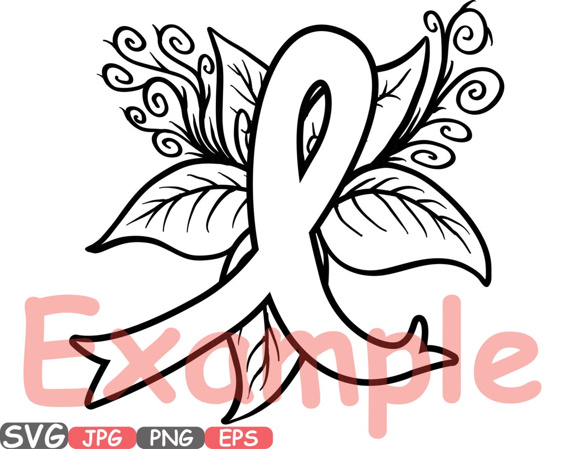 Breast Cancer Flower SVG Cricut Silhouette swirl Props Cutting | Etsy