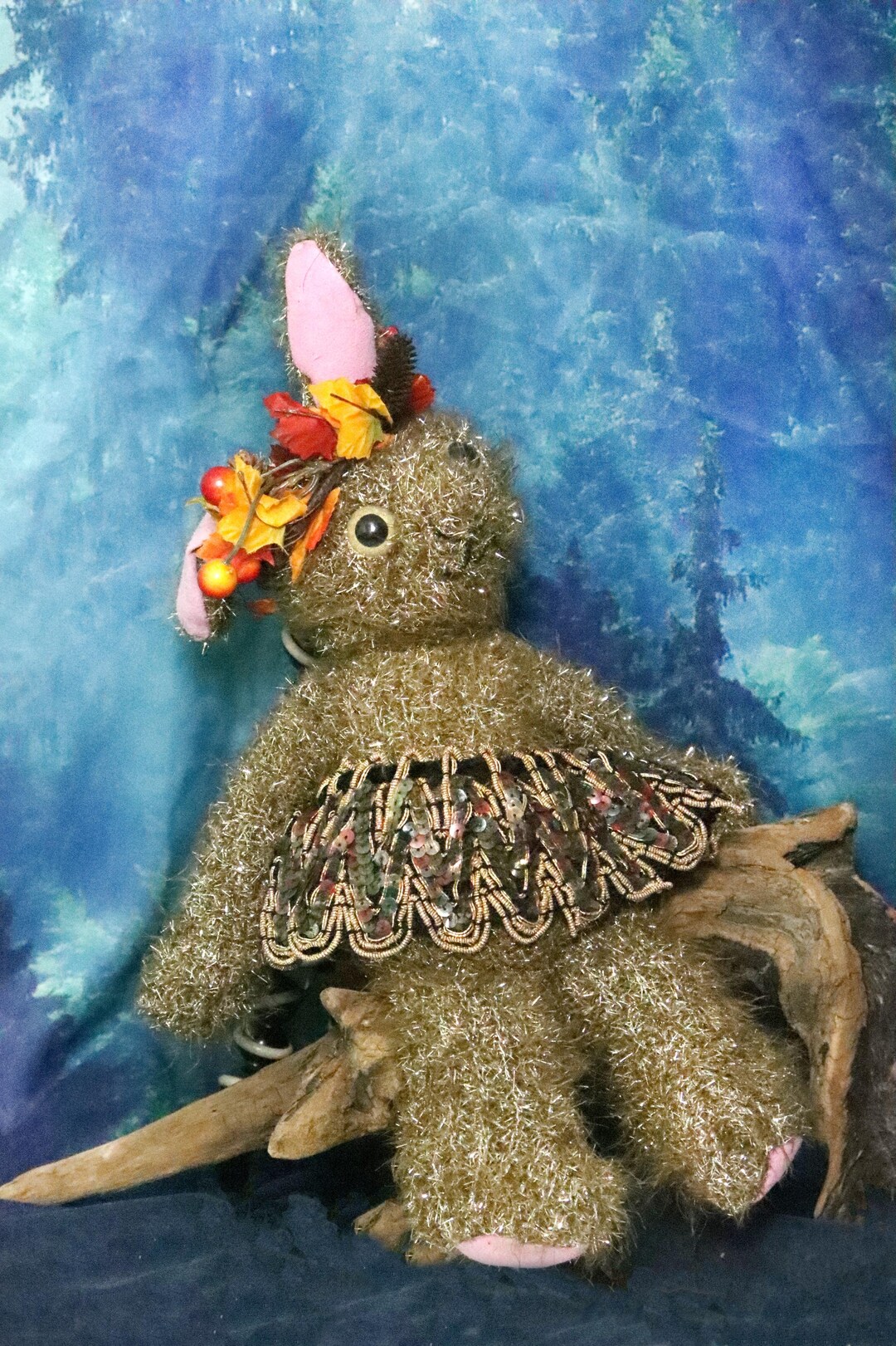 15" Golden Autumn Fall Spirit Bunny Rabbit Plush Art Doll - Etsy