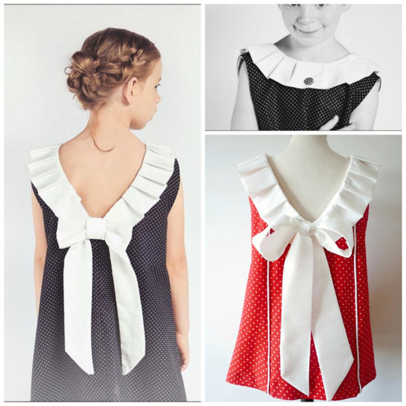 Back Bow Dress Sewing Pattern for Girls With VIDEOTUTORIAL : Cute ...