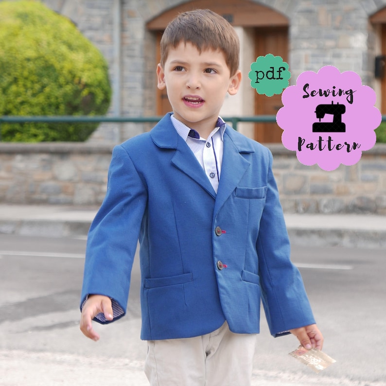 Boys Suit Jacket Sewing Pattern PDF Pattern Sizes 2 7 - Etsy Australia