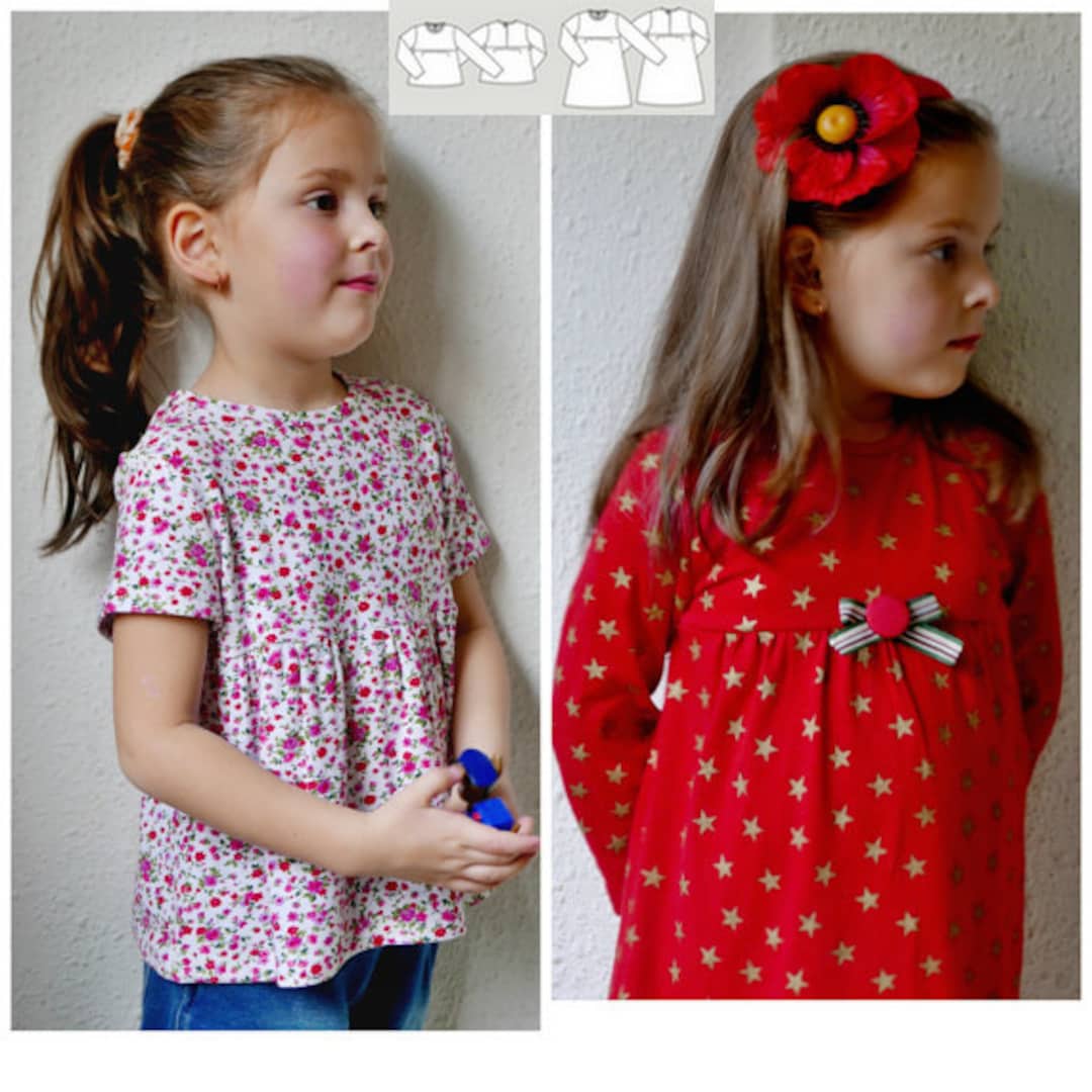 Girls Long Sleeve Dress Pattern Sewing PDF – Sizes 12 Months to 6 Years ...