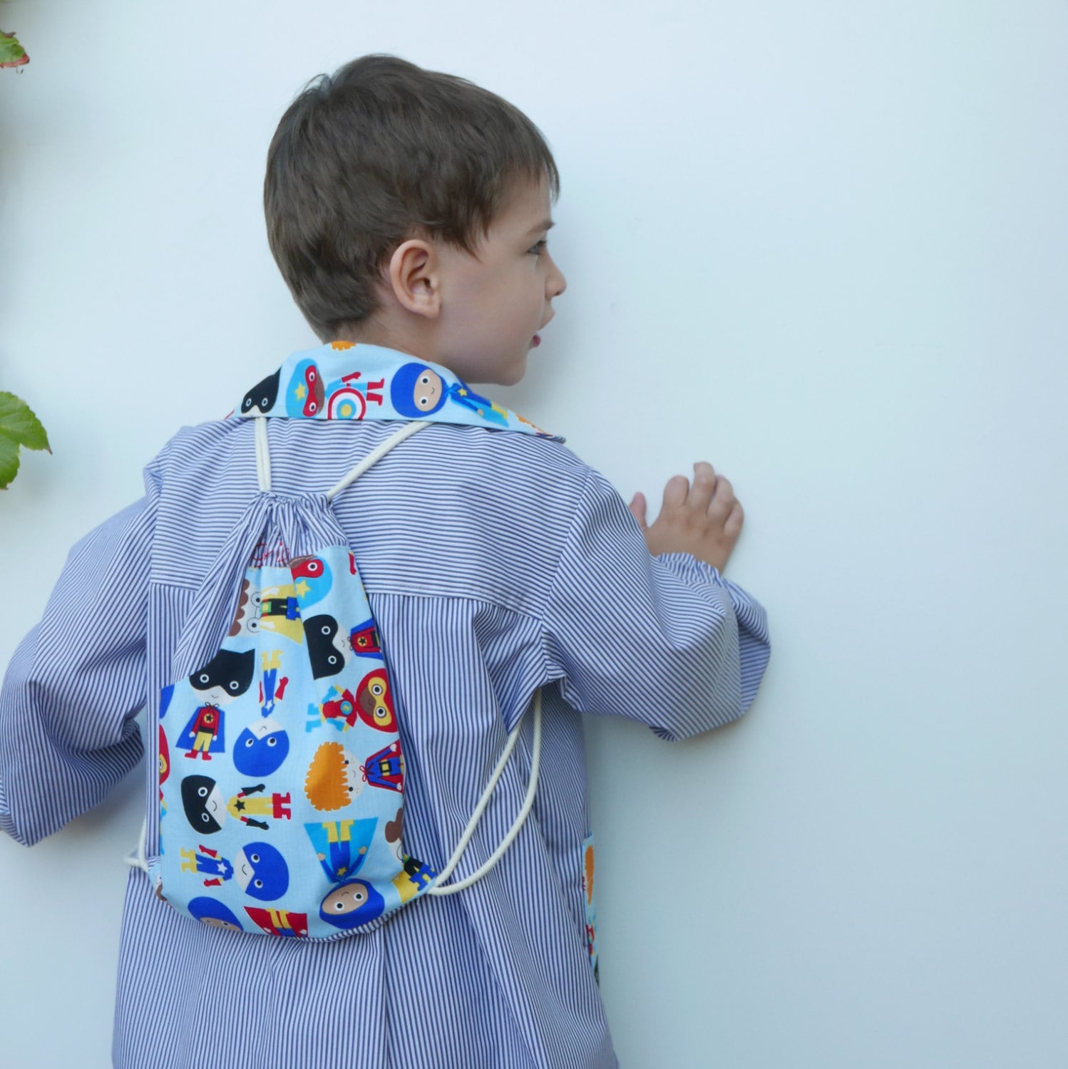 Pack of 2 SCHOOL SMOCKS 6 Months -7 Yrs Pattern and Snack Bag, School ...