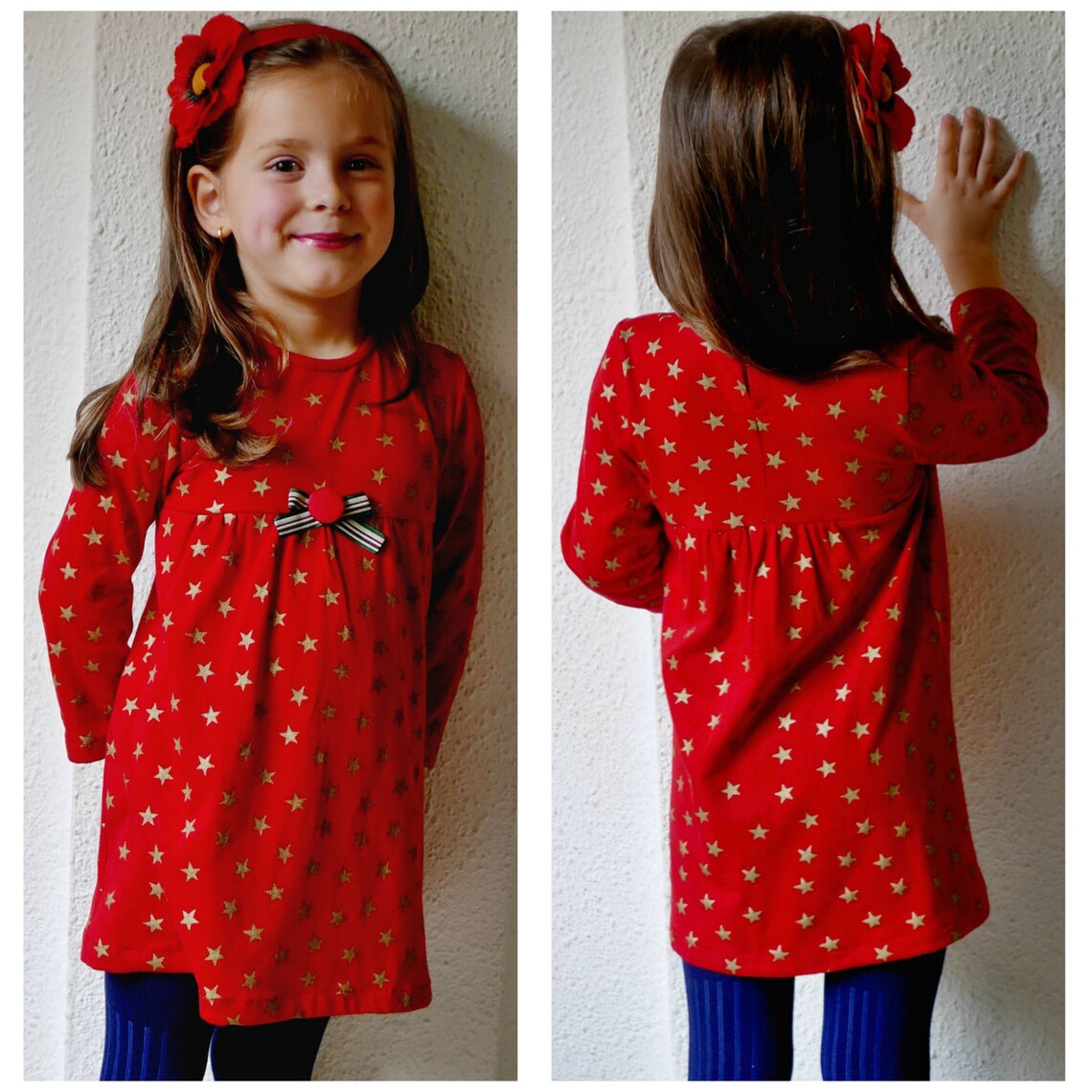 Girls Long Sleeve Dress Pattern Sewing PDF – Sizes 12 Months to 6 Years ...