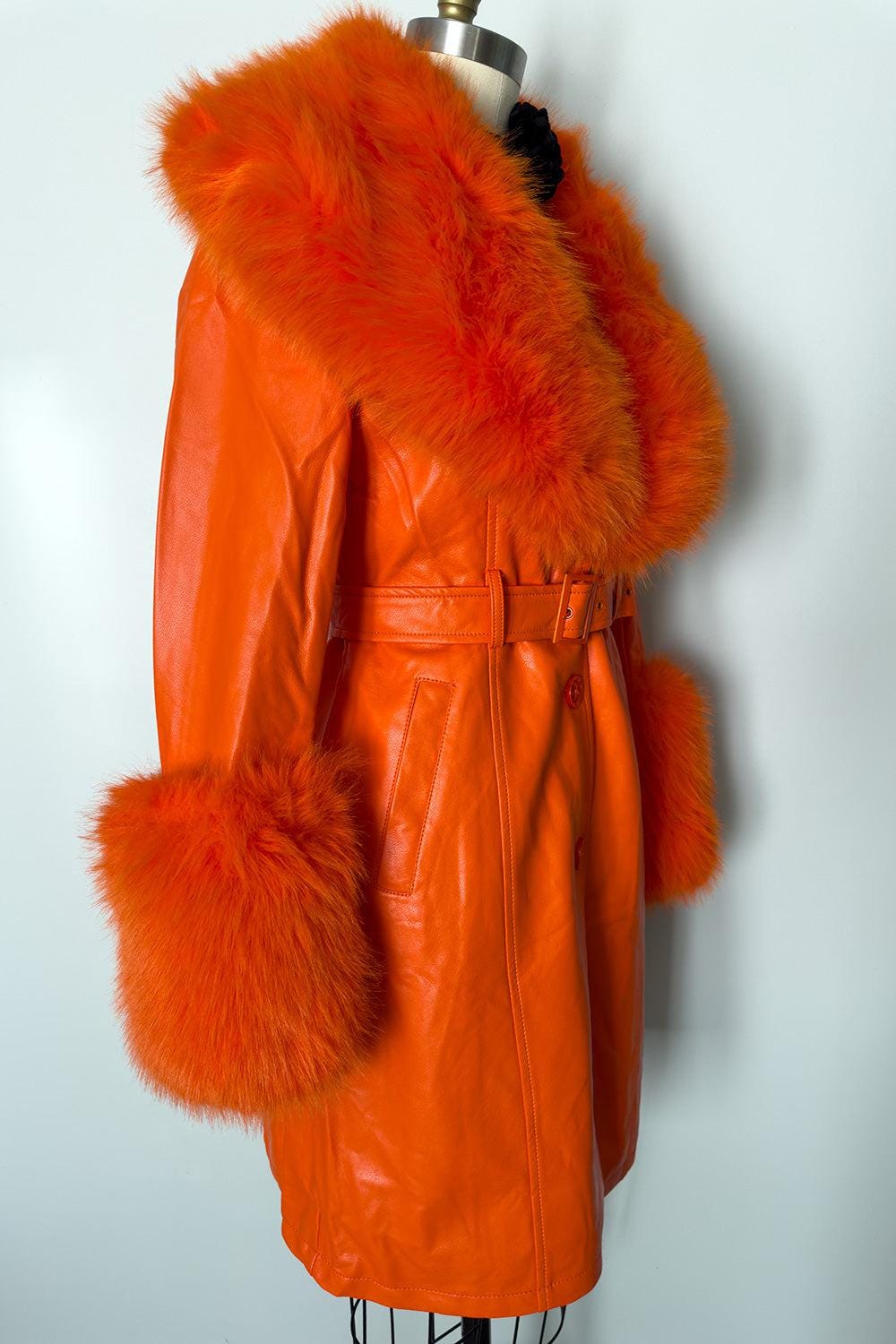 The Mae West Faux Fur Jacket Orange - Etsy