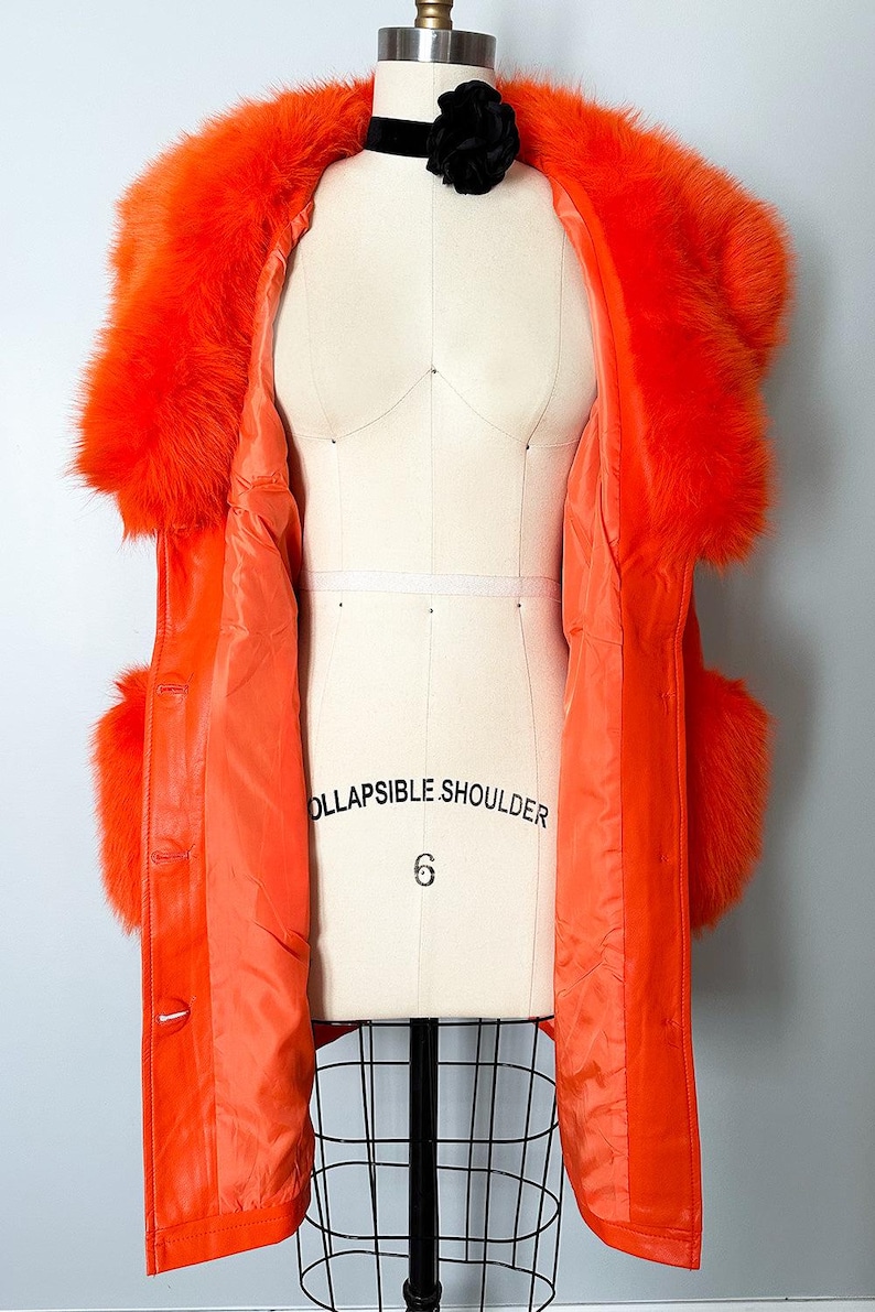 The Mae West Faux Fur Jacket Orange - Etsy