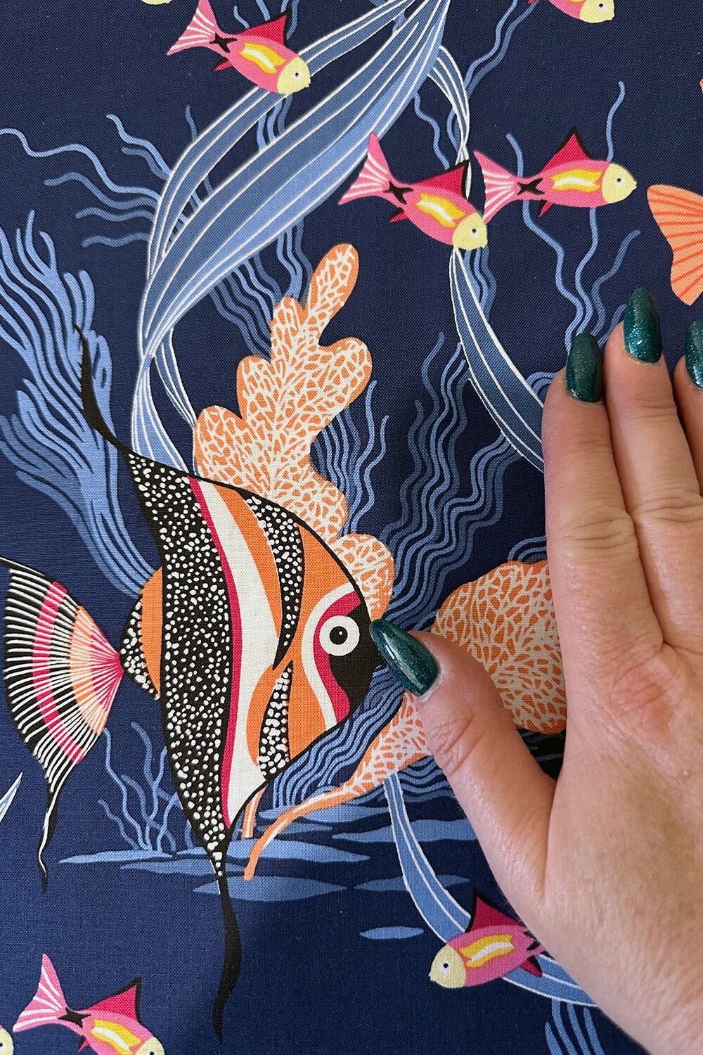 Seascape Tropical Fish Cotton Fabric by the Yard - Etsy