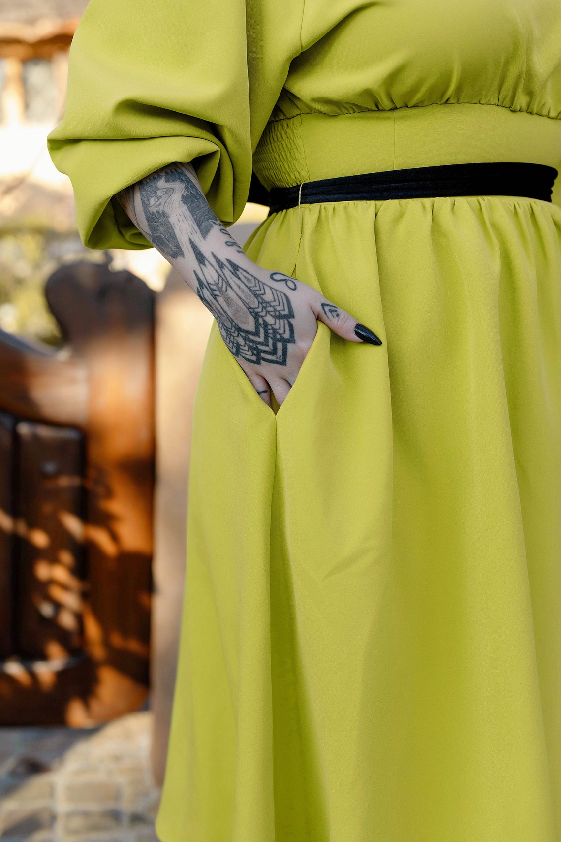 Eva Dress Chartreuse - Etsy