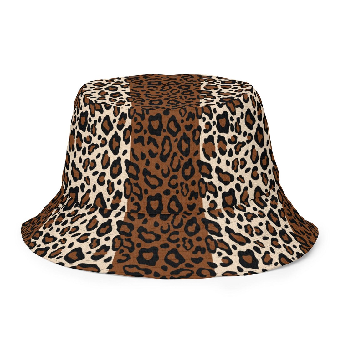 Leopard Stripe Reversible Bucket Hat - Etsy
