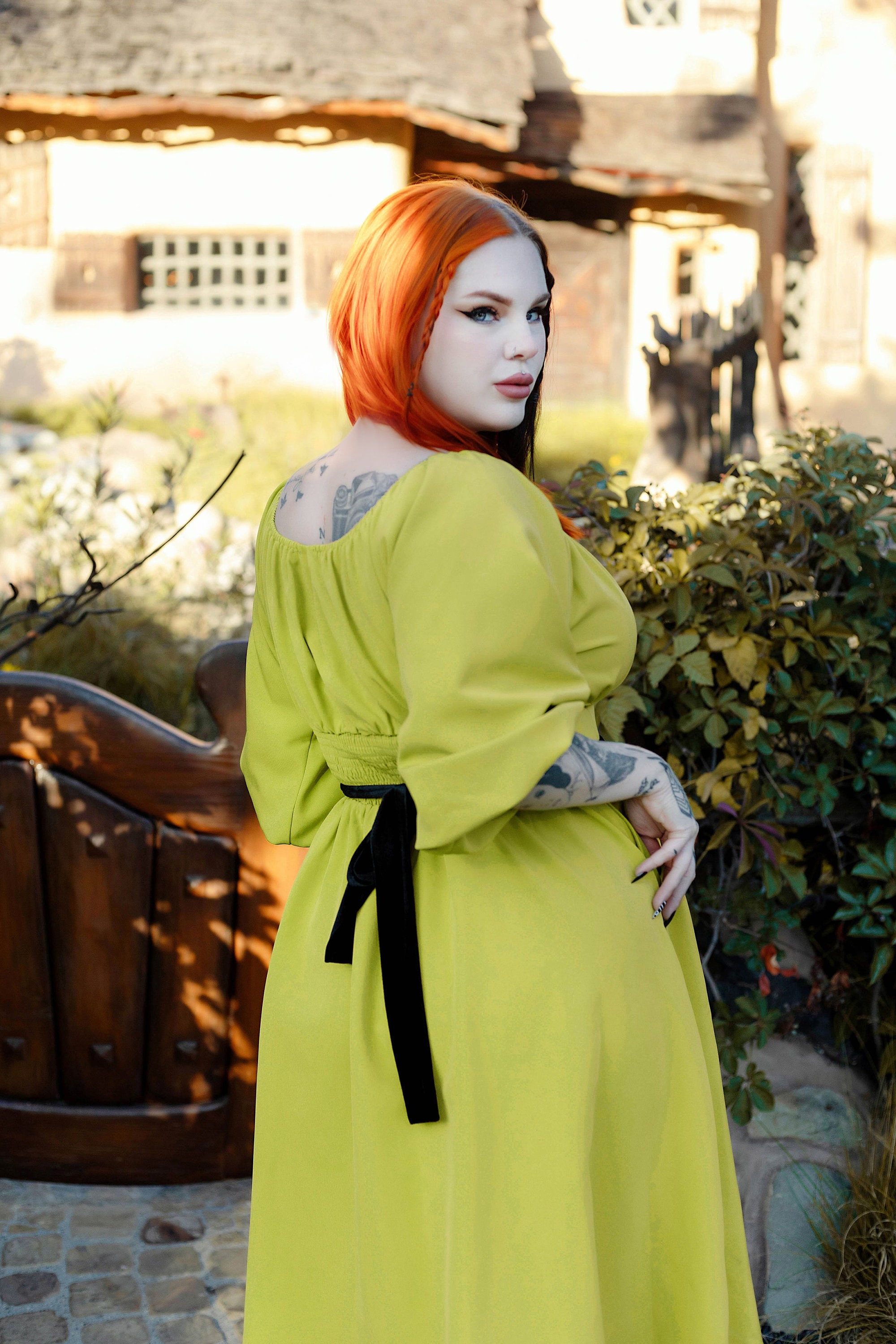 Eva Dress Chartreuse - Etsy