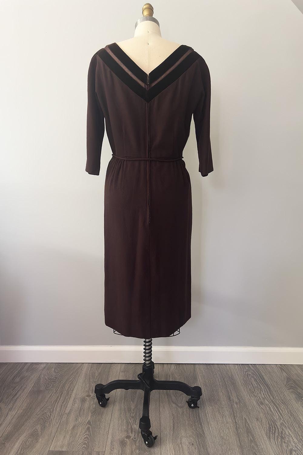 Miss T by Terry-allen True Vintage Chocolate Brown Wiggle Dress - FINAL ...