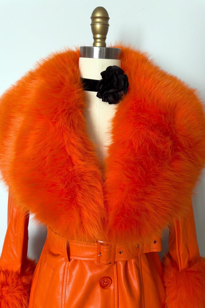 The Mae West Faux Fur Jacket Orange - Etsy