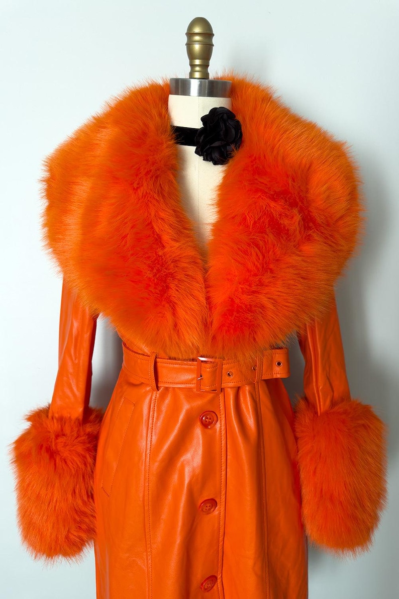 The Mae West Faux Fur Jacket Orange - Etsy
