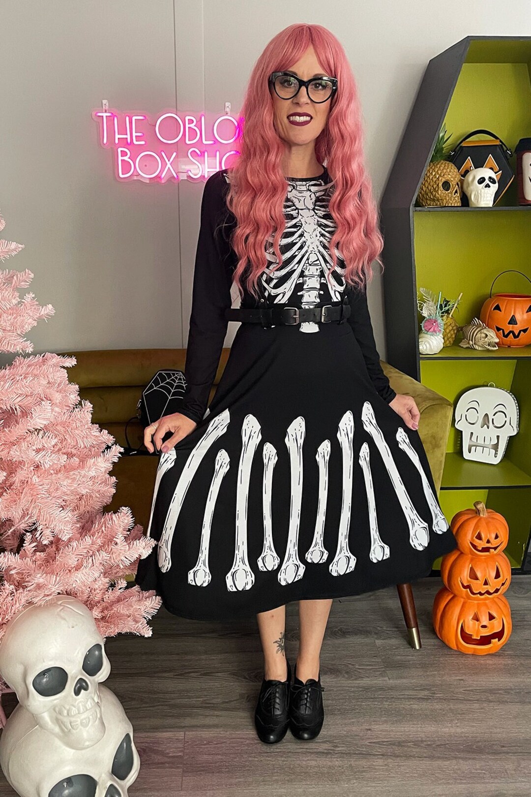 Spooky Skeleton Midi Dress - Etsy
