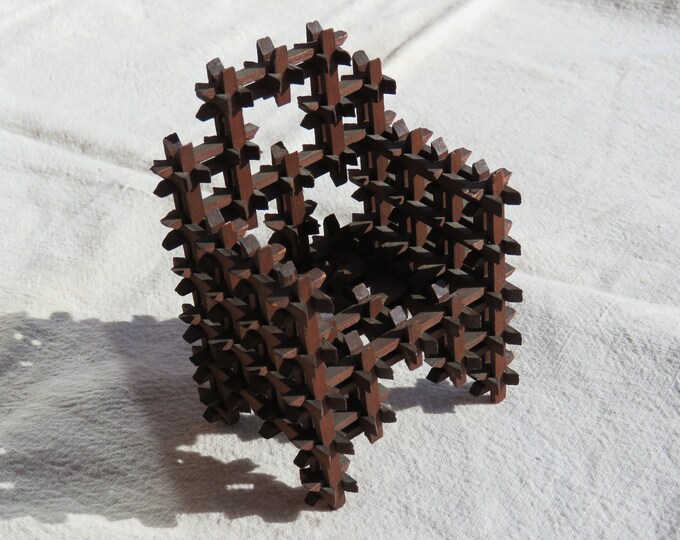 Miniature Tramp Art Crown of Thrones Chair, Folk Art, Early 1900's ...