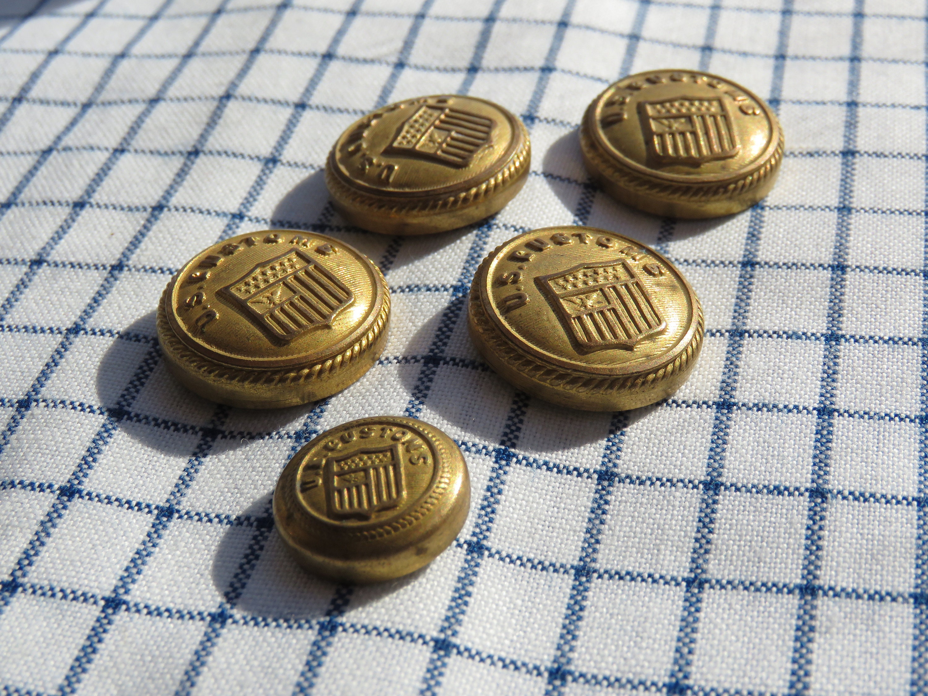 Group of US Customs Button Covers, Brass From 1920s or 1930s in Very ...