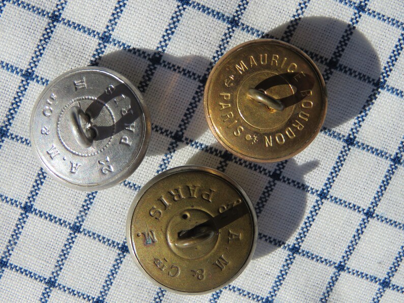 Three French Military Flaming Bomb Buttons, Gendarmerie, French Armed ...