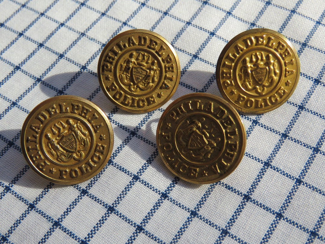 4 Philadelphia Police Brass Buttons, 1800's, N. Snellenburg & Co ...