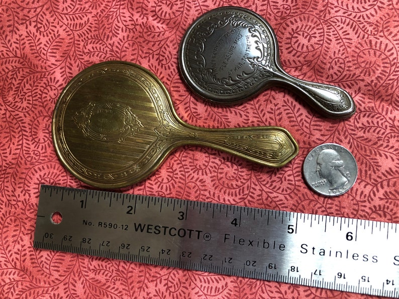 Two Little Vintage Hand, Pocket Mirrors, Advertising, Promotions From ...