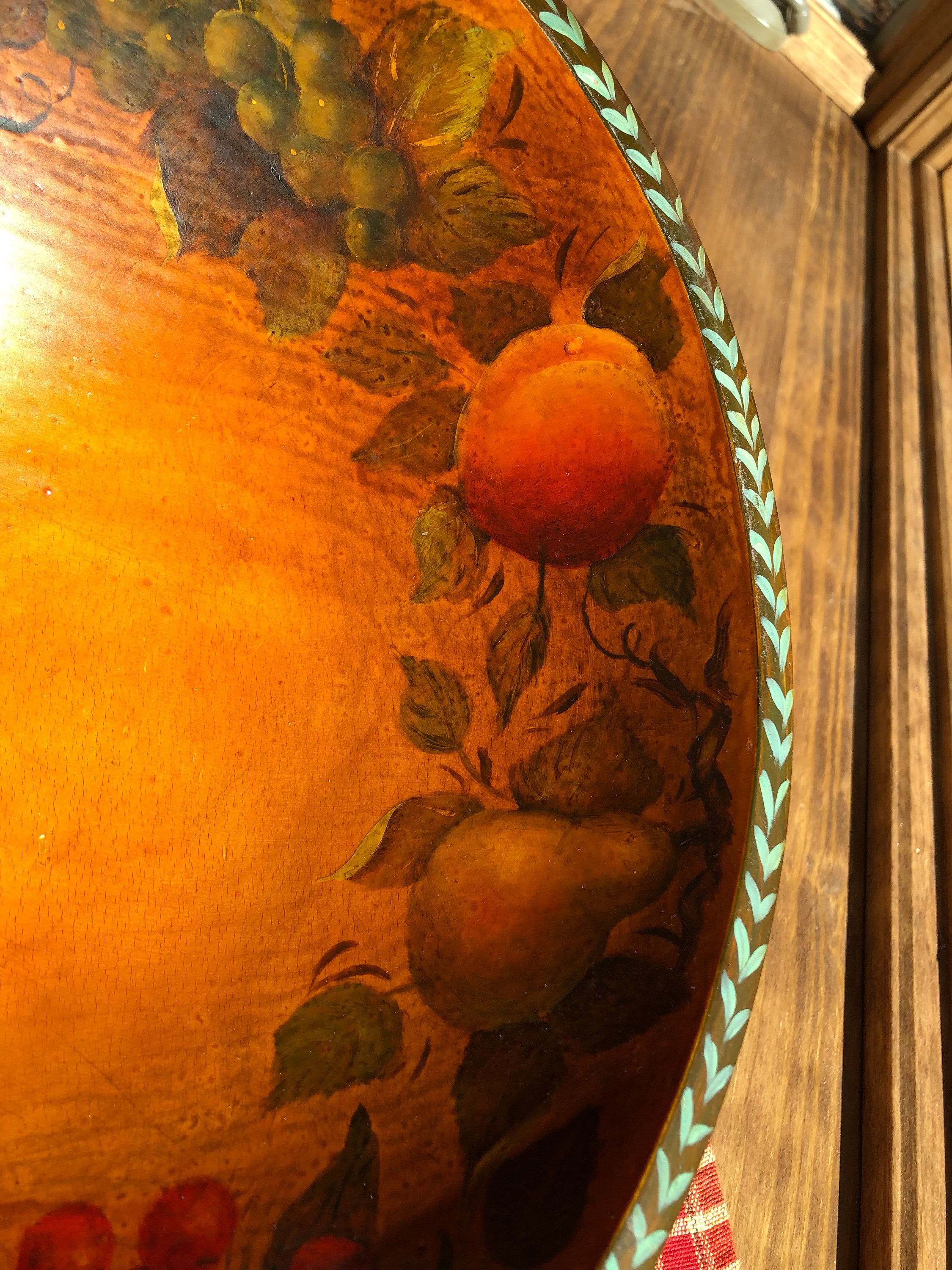 Vintage Tole Painted Three Footed Wood Bowl Fruit Bowl - Etsy