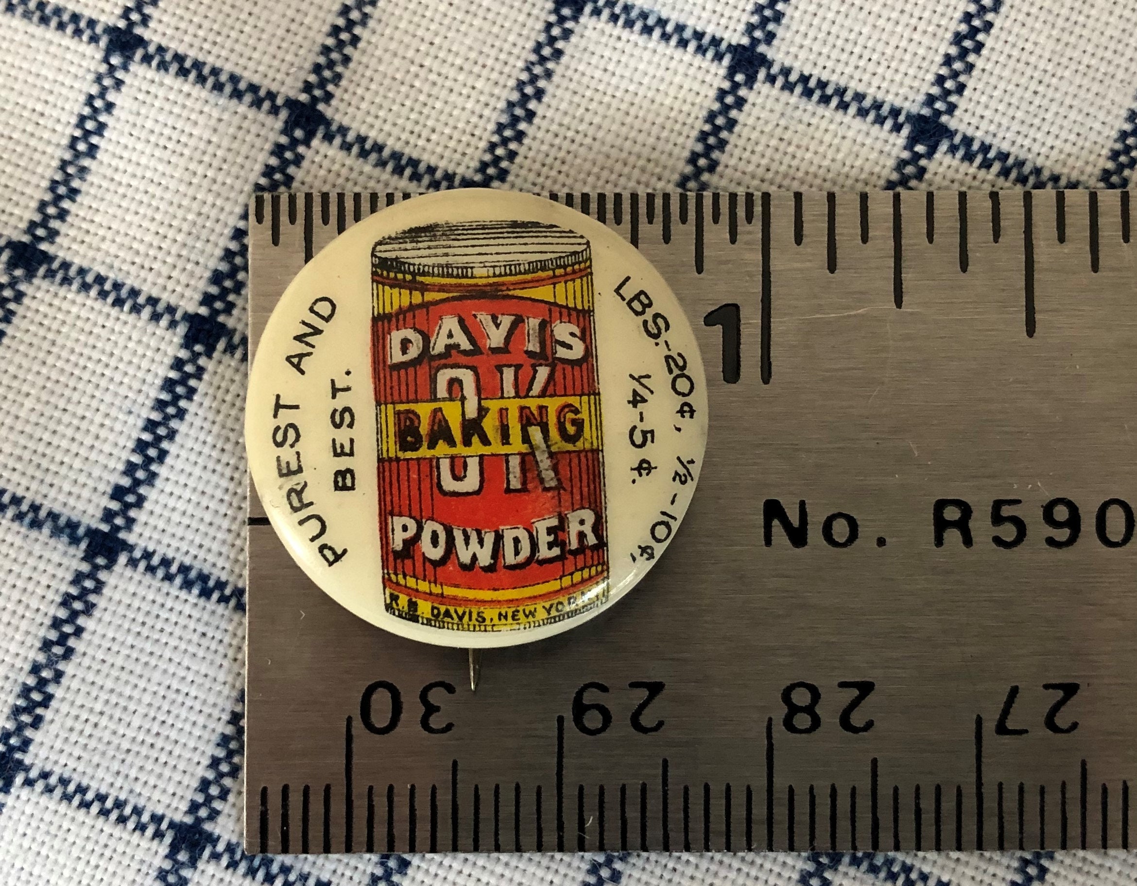 Davis Baking Powder 1890s Advertising Pin - Etsy