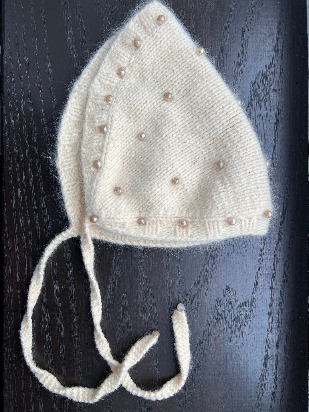1950s Vintage White Angora, Wool and Pearl Child's Bonnet - Etsy