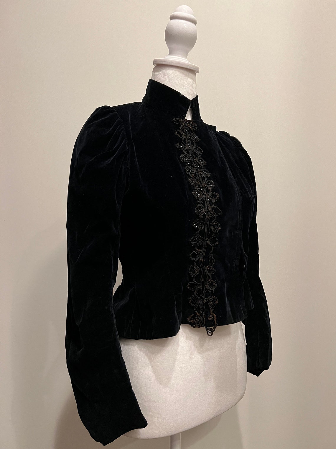 Victorian Velvet Mourning Jacket With Beaded Detail. Size XS - Etsy