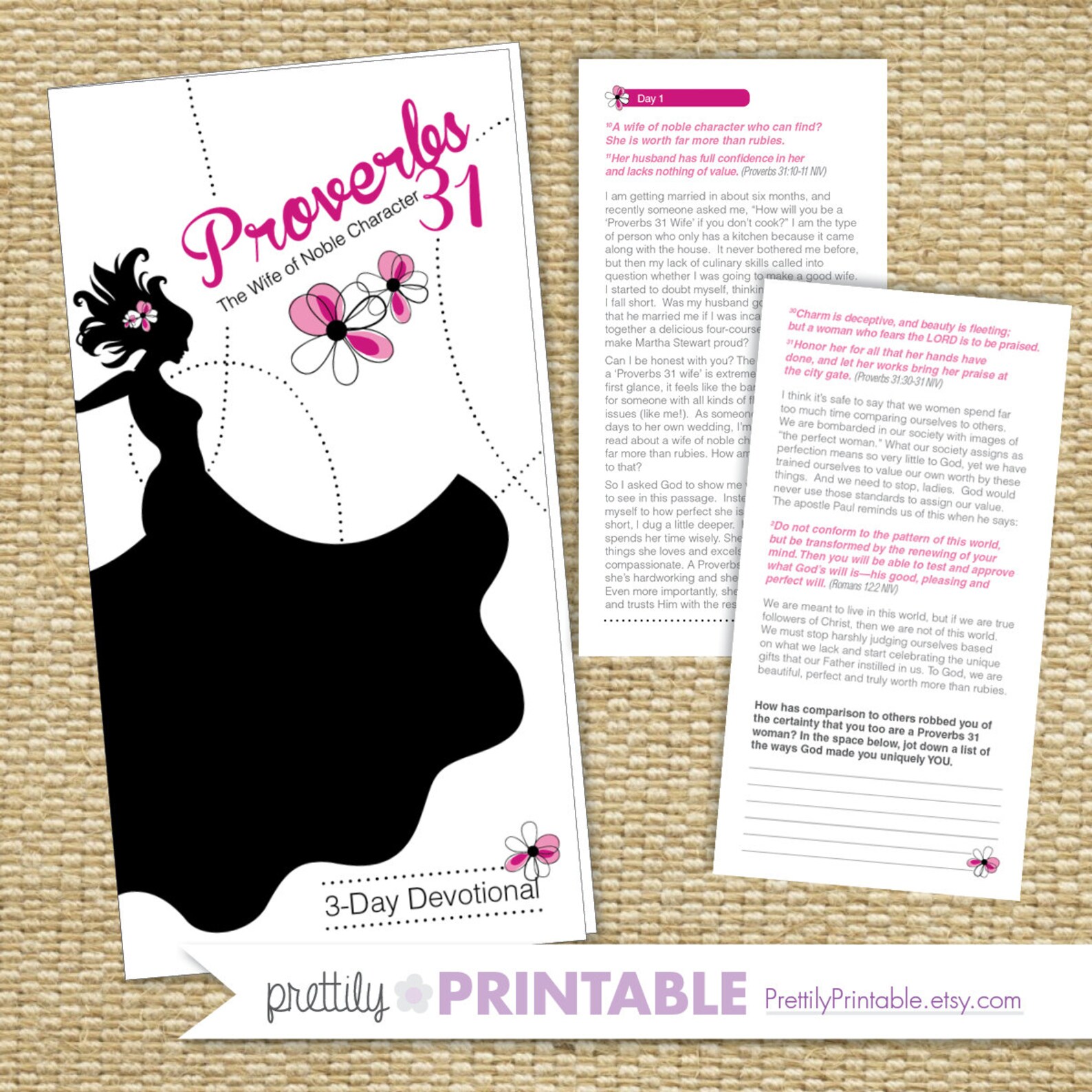 Proverbs 31 3-day Devotional Bible Journaling Kit - Printable - Etsy