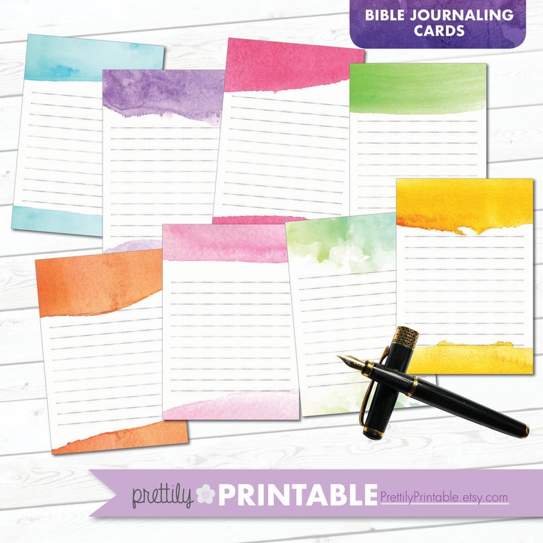 Watercolor Bible Journaling Cards - Etsy