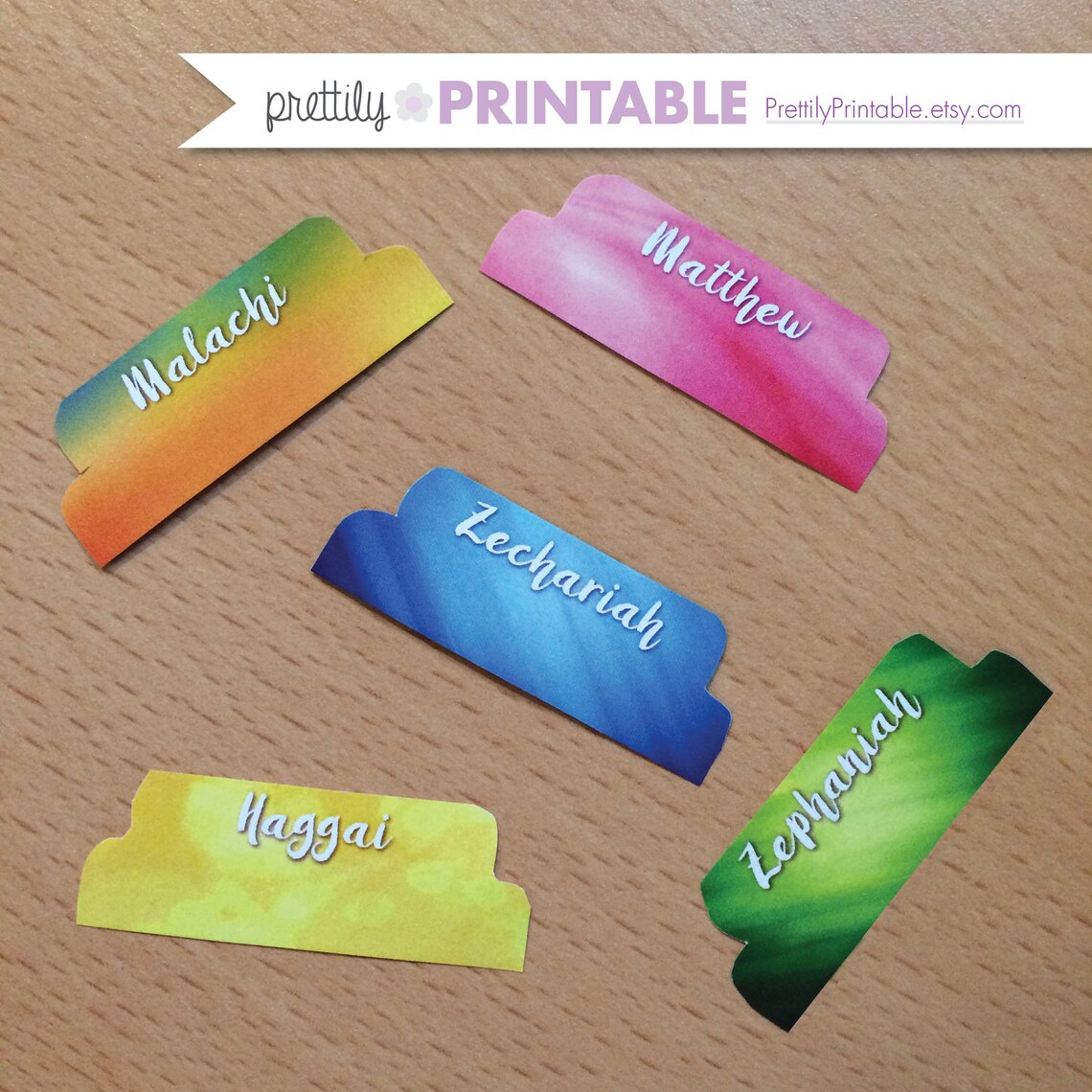 Printable Books of the Bible Tabs - Brights (for Hand Trimming) Set of ...
