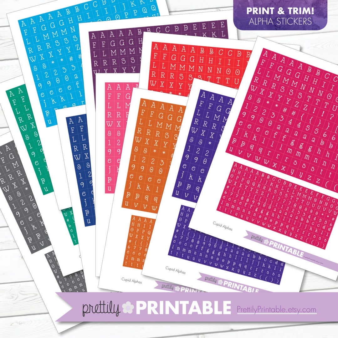 Printable Alpha Stickers - Cupid - Bible Journaling/scrapbooking - Etsy