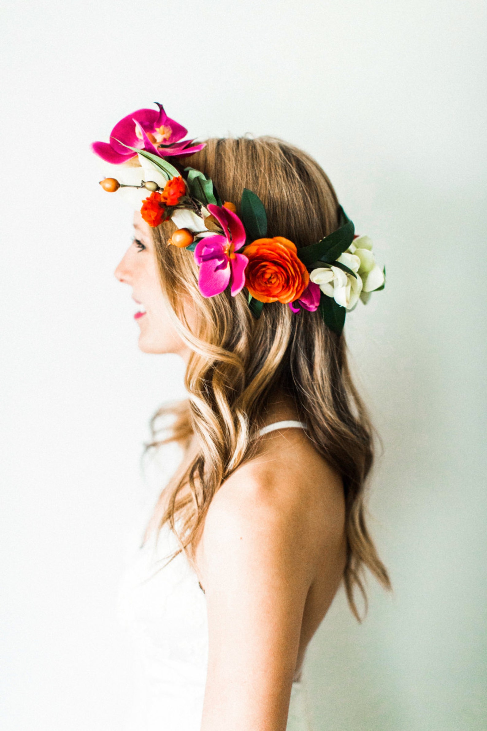 Lush Tropical Flower Crown - Etsy