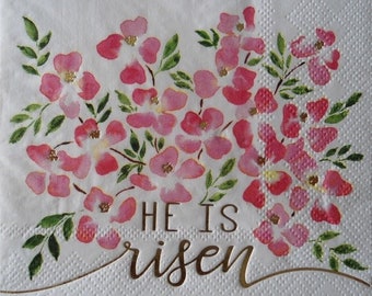 He is Risen Napkins - Etsy