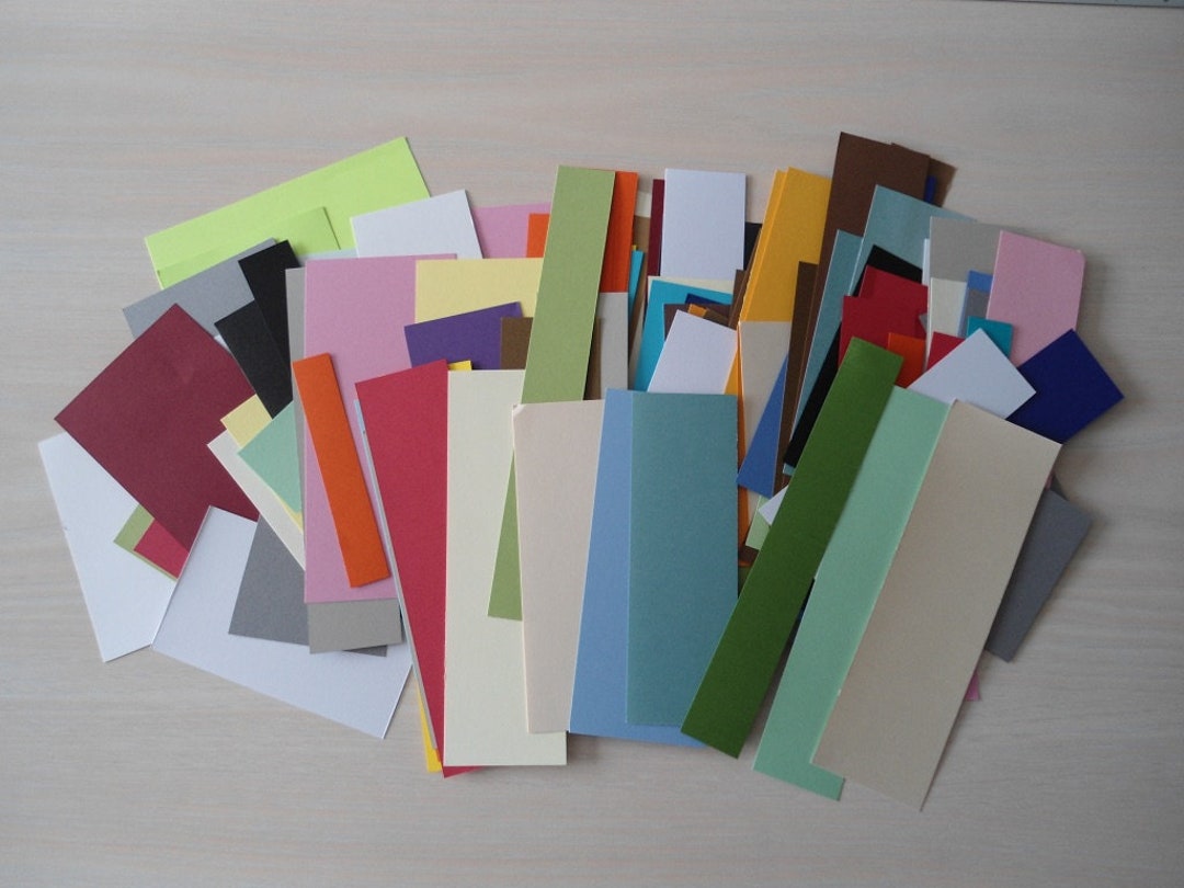 170 Pieces Assorted Solid Colored Cardstock Scraps Paper Destash Bundle ...