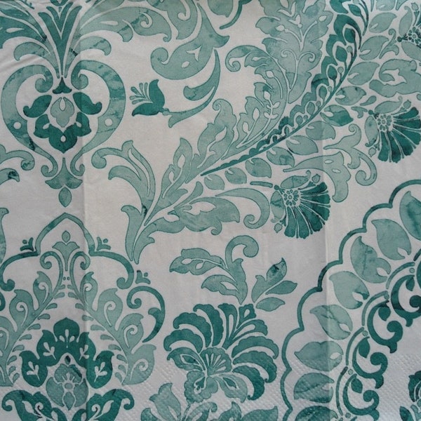 Teal Damask - Etsy