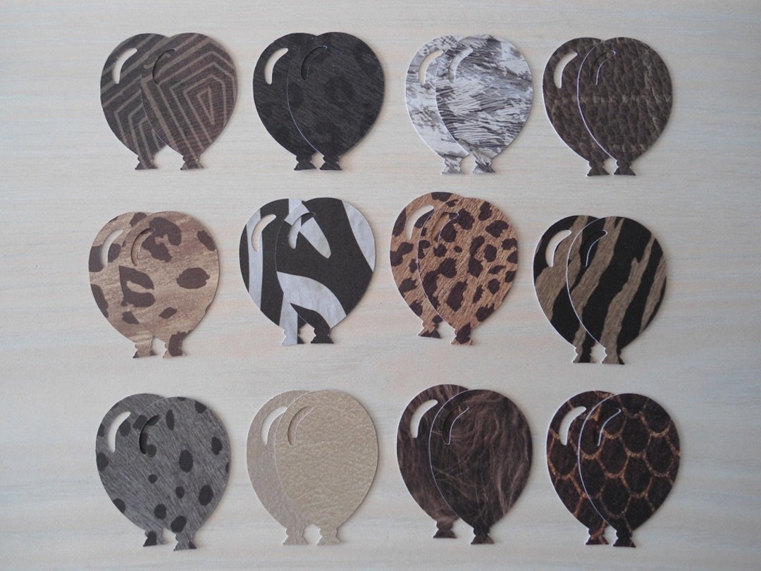 24 Pieces Die Cut Balloons Animal Prints Fur Spots Confetti Cut-out ...