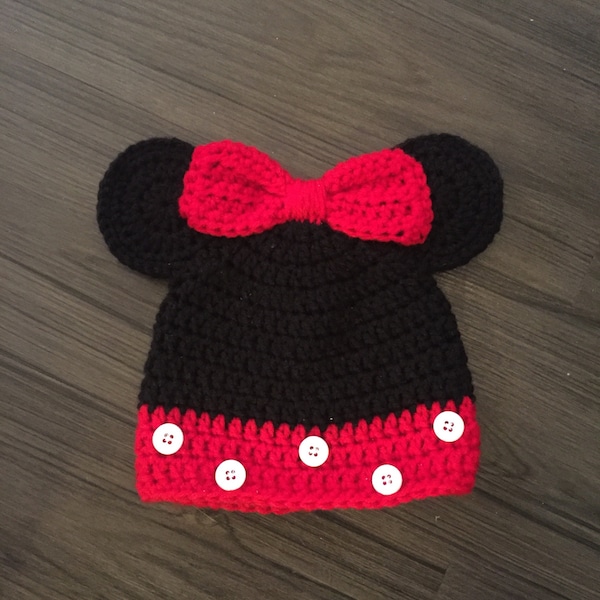 Minnie Mouse Hat - Etsy