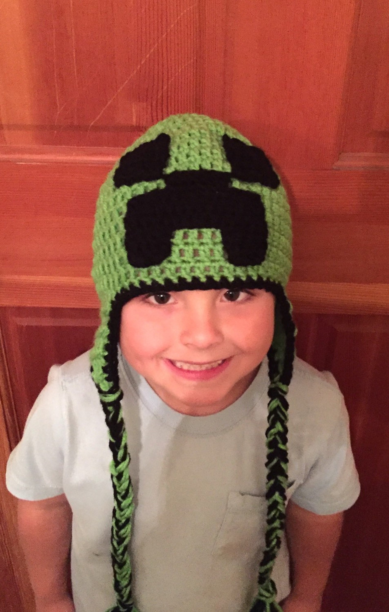 Minecraft Inspired Creeper Hat With Ear Flaps Minecraft Hat - Etsy