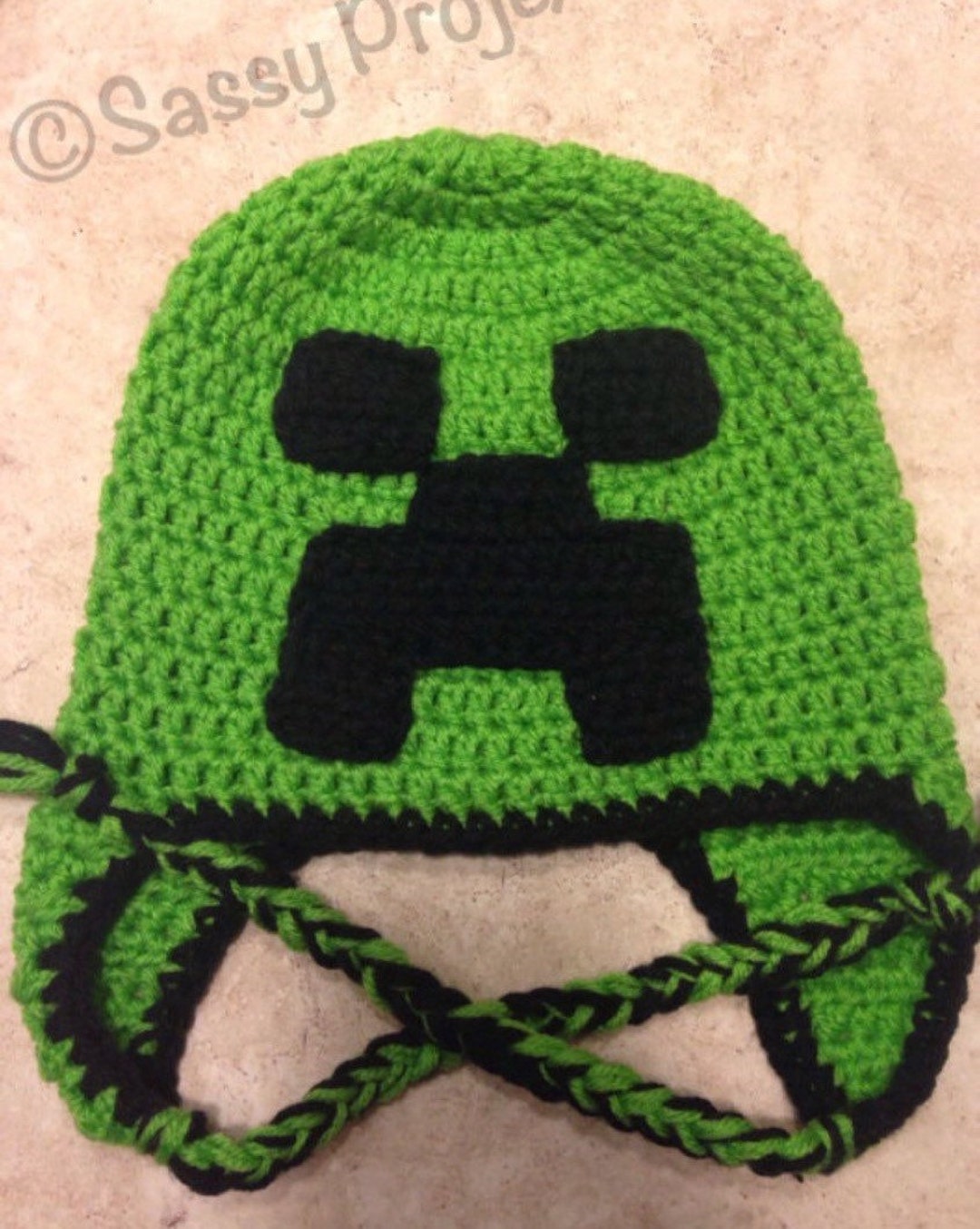 Minecraft Inspired Creeper Hat With Ear Flaps, Minecraft Hat, Creeper ...