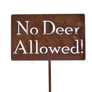No Deer Allowed Metal Yard Stake Sign 21 to 33 Inches Tall - Etsy