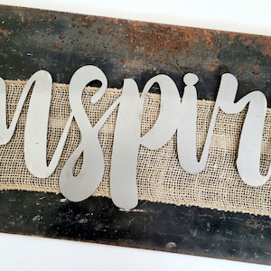 Inspire Metal Script Word Sign 15 to 21 Inches Wide - Etsy