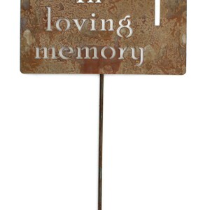 In Loving Memory Metal Garden Stake Grave Marker Memorial Cross Sign 23 ...