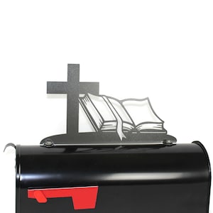 Cross and Bible Metal Mailbox Topper 8 Inches Tall - Does Not Include a ...